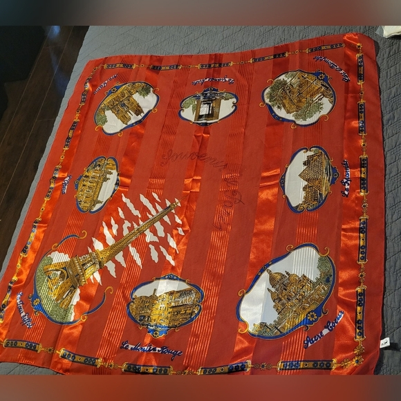 Vintage | Accessories | Vintage Paris France Scarf Historical Landmarks ...